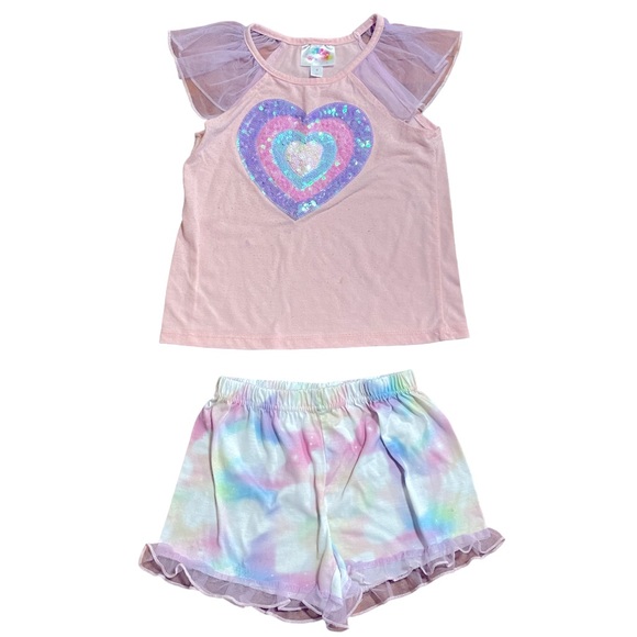 bmagical | Pajamas | Rainbow Sequin Heart Pajama Set | Poshmark